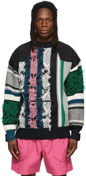 Sacai Multicolor Rug Jacquard Knit Sweater - 926 Multi | Editorialist
